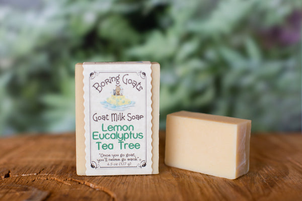 Lemon Eucalyptus Tea Tree Soap – Boring Goats